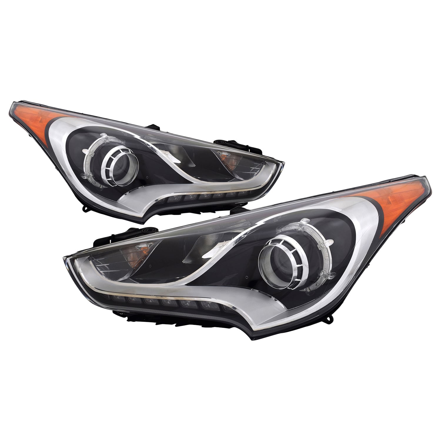 Left And Right Halogen Headlight Set For 12-17 Hyundai Veloster CAPA ...
