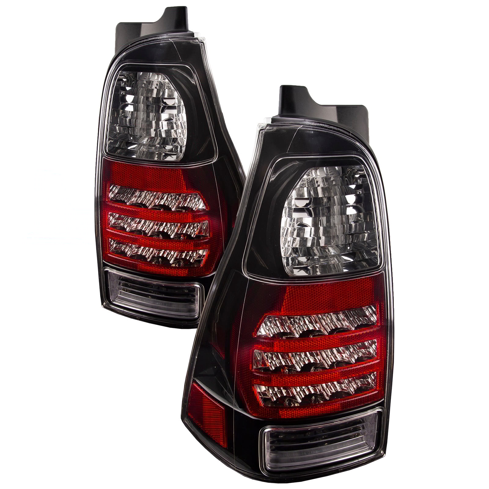 Headlights Depot 06-09 Toyota 4Runner Black LED Tail Lights (Set; Clear ...