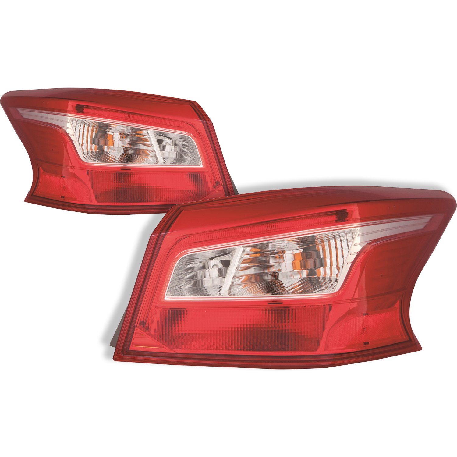 Tail Light Set Compatible With Nissan Sentra 2016 2019 CAPA Certified Outer Tail Lamps