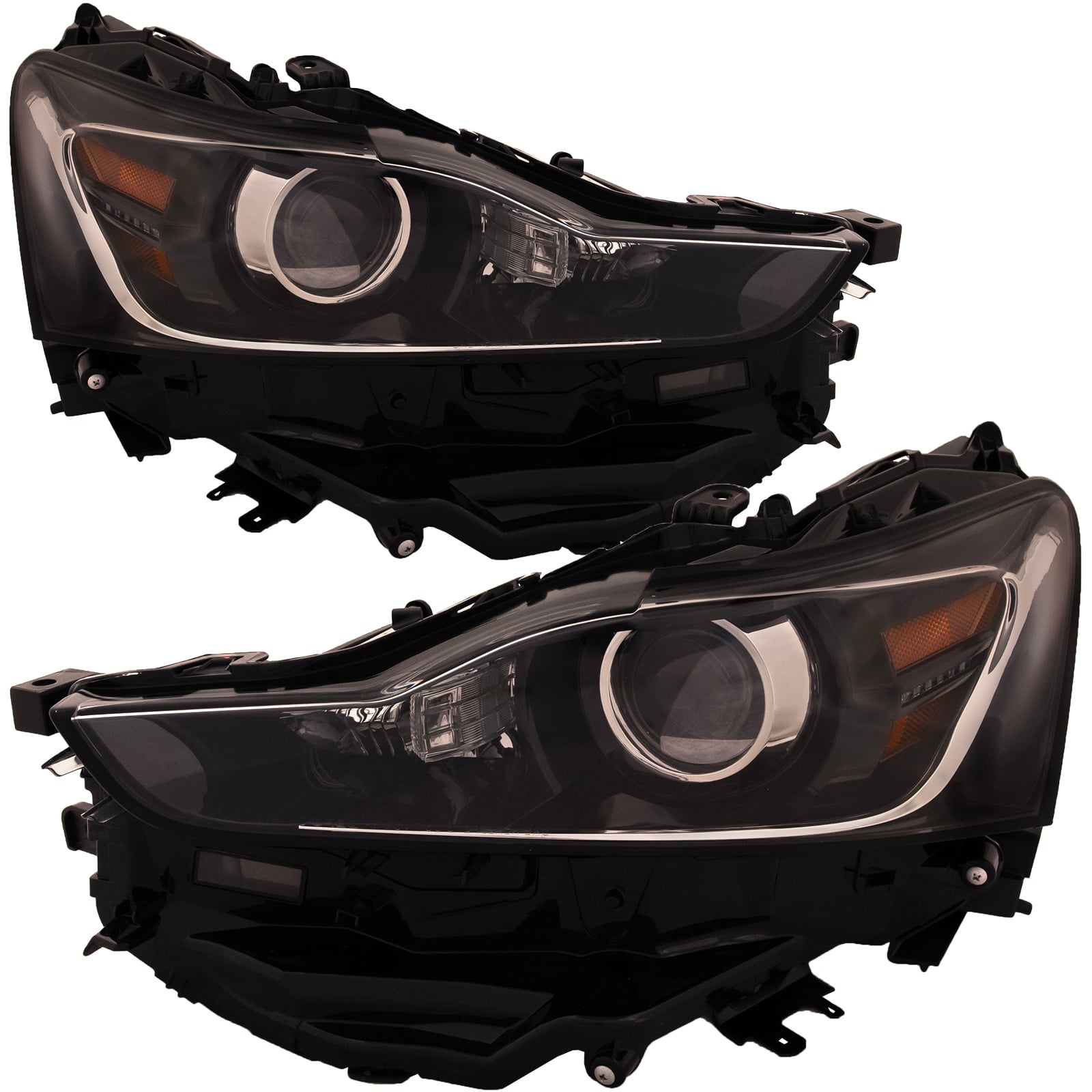 Headlight Set Fits Lexus IS200t IS300 IS350 17-20 CAPA LED Headlamps
