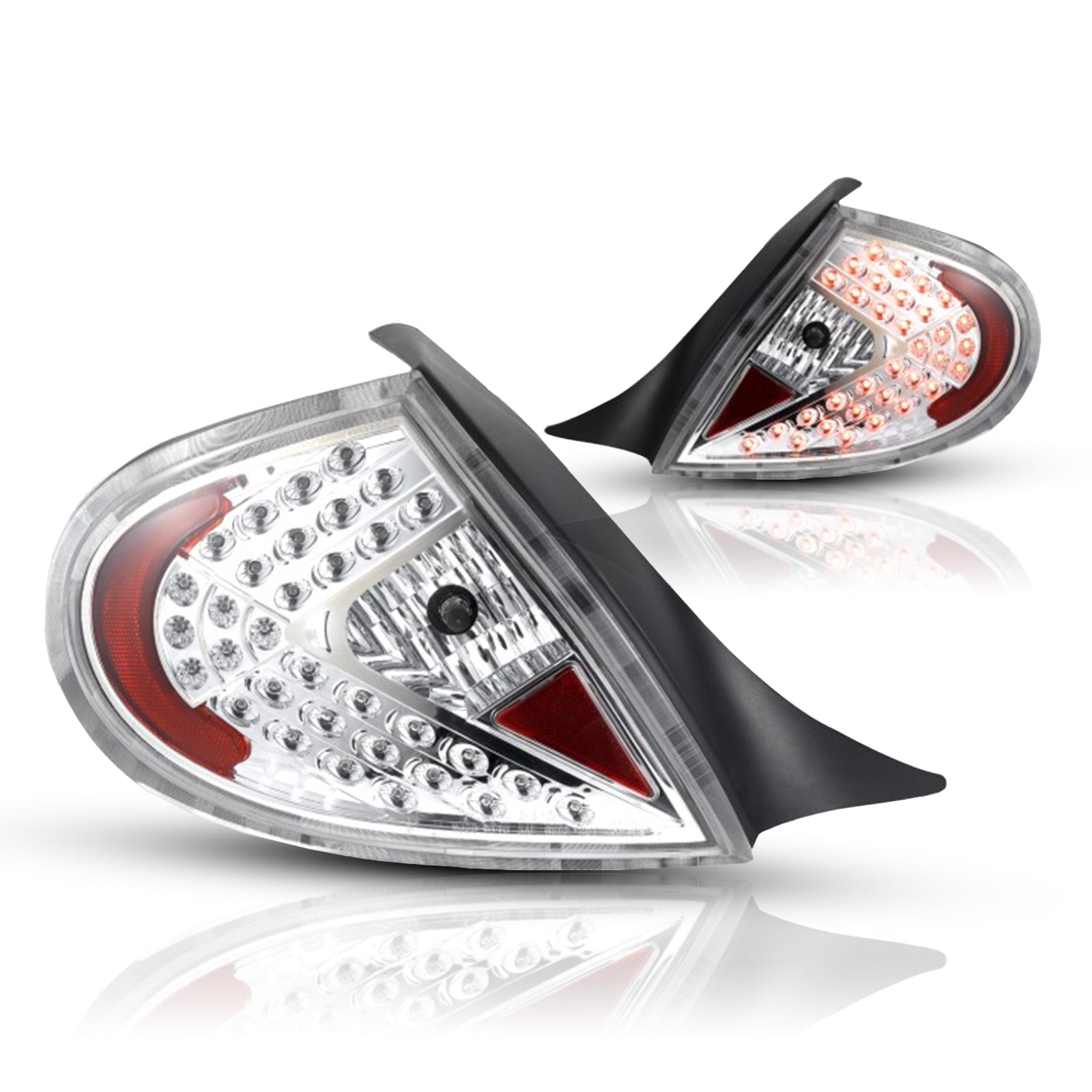 Chrome LED Tail Light Set With Clear Lens For 2000-2002 Dodge Neon