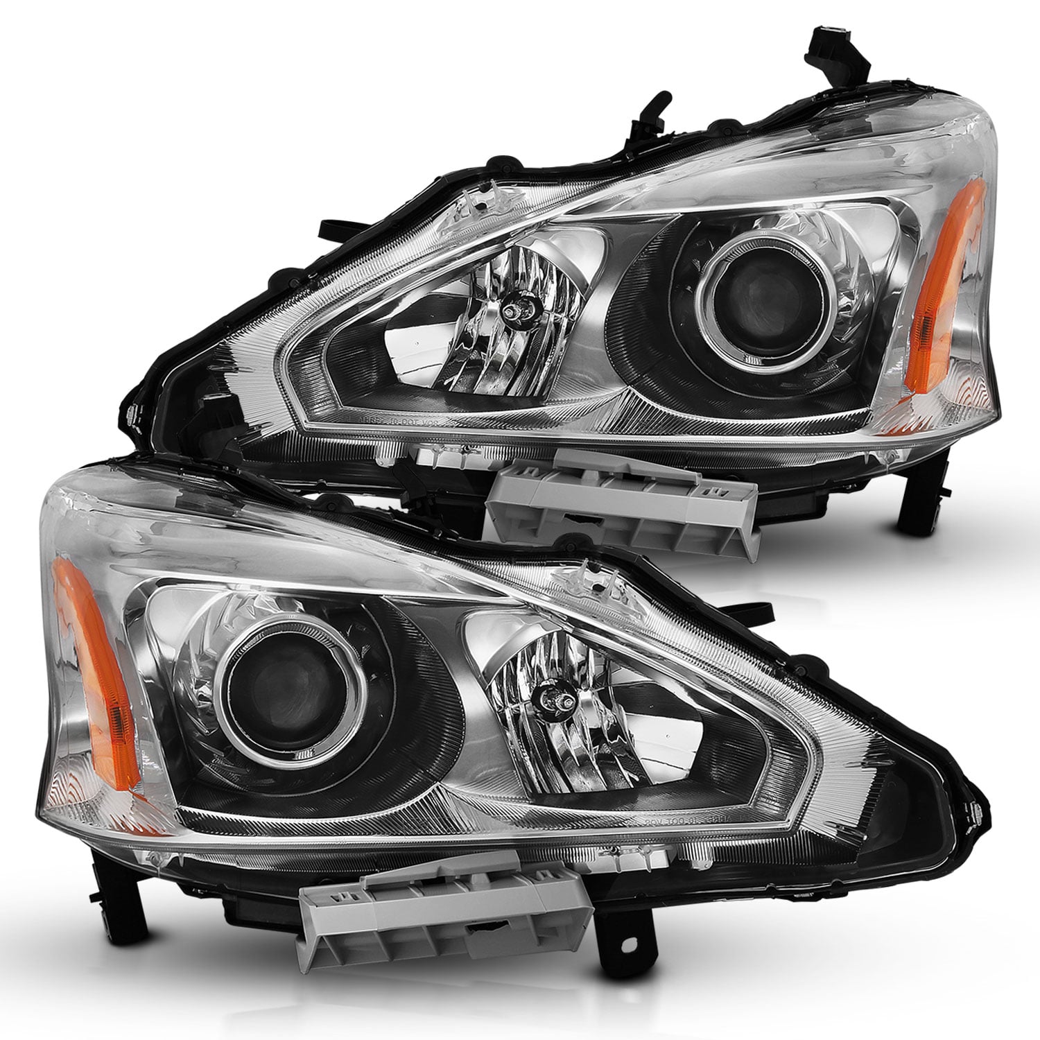 Halogen Projector Headlight Set with Chrome Housing for 13-15 Nissan ...