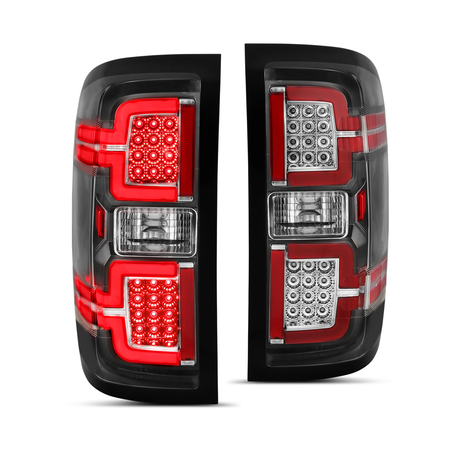 LED Light Bar Style Tail Light Set with Sequential Signal and Black ...
