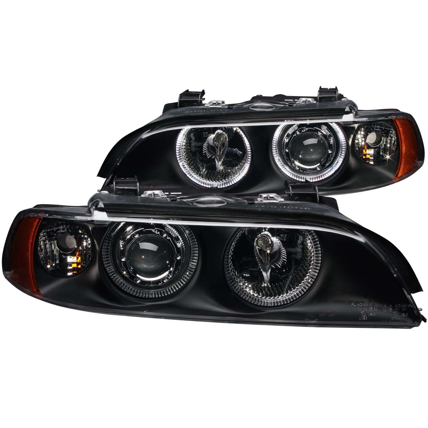 BMW E39 5 Series Black Housing Halogen Headlights Compatible with BMW 525i 528i 530i 540i M5