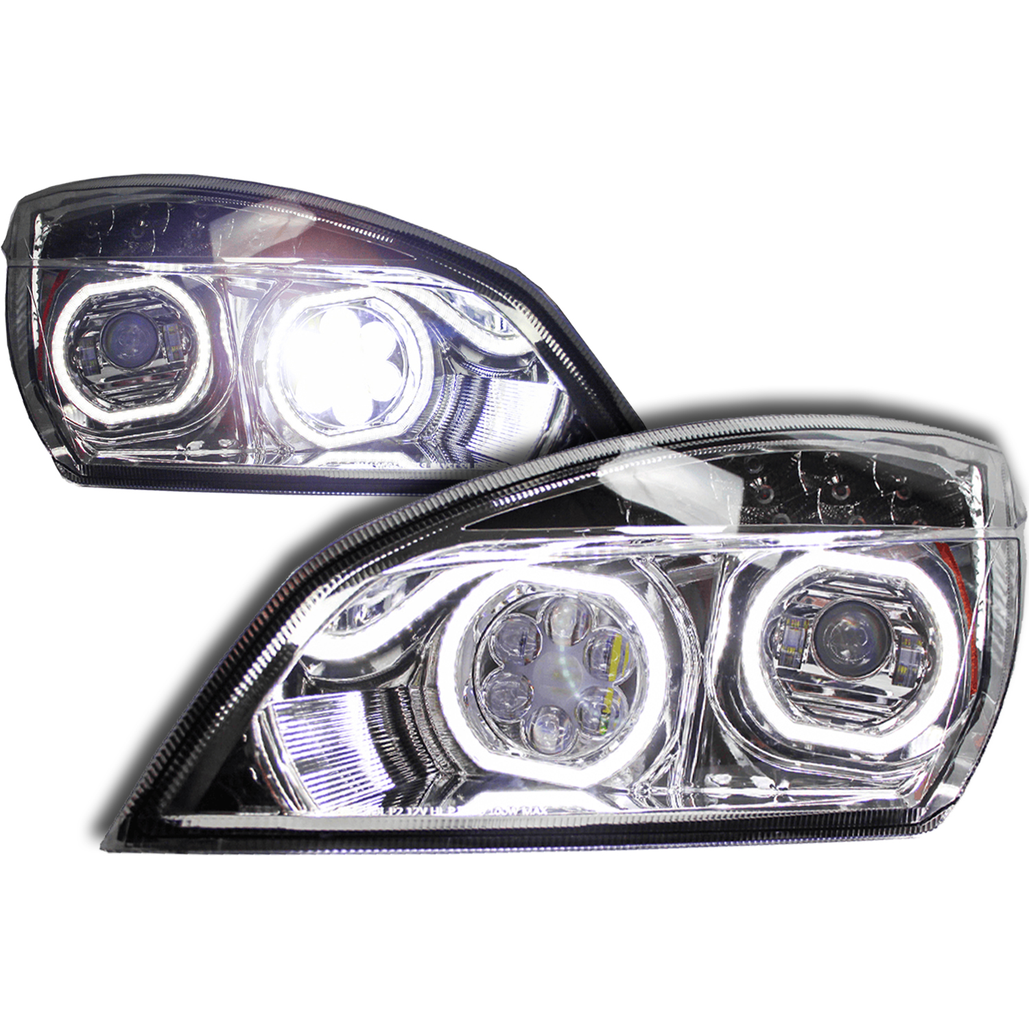 2018-2023 Freightliner Cascadia Performance LED Headlight Chrome Pair