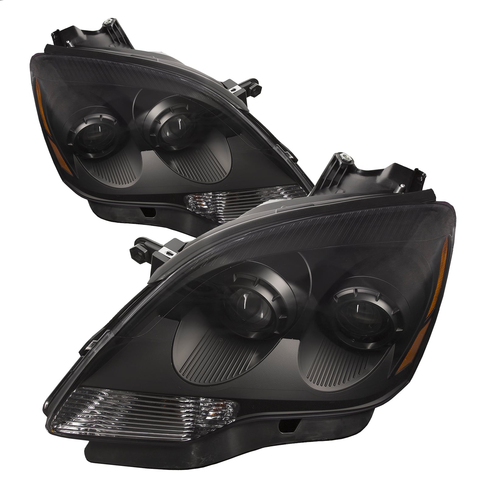 PERDE 08-12 GMC Acadia Headlights 2nd Gen With Clear Lens Black Housing ...