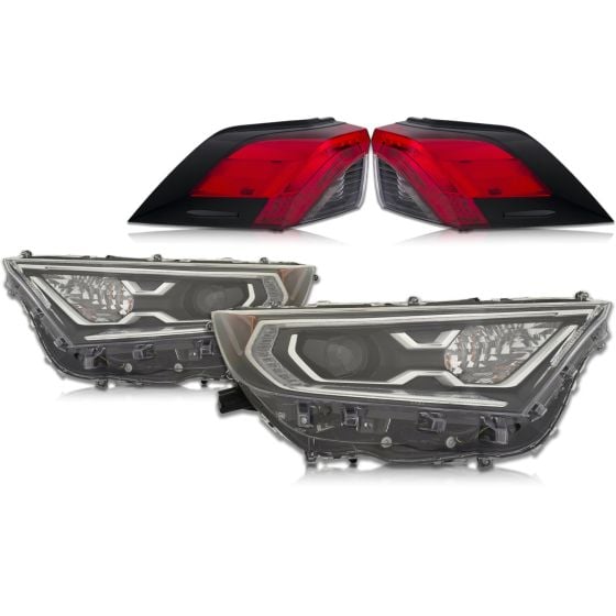 Headlight and Tail Light Set Fits 2019-2021 Toyota Rav4 Limited XLE XSE ...