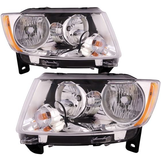 Headlight Halogen CAPA Certified Left And Right Pair Fits 2011-2013 ...