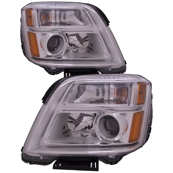Headlight Set Halogen Chrome Right Left CAPA Certified Pair Fits 2016 ...