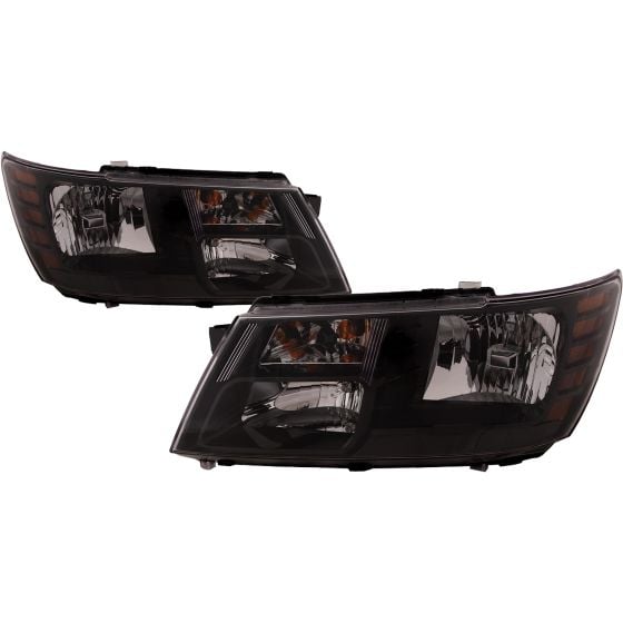 Left and Right Headlights Compatible With 14-20 Dodge Journey Black ...