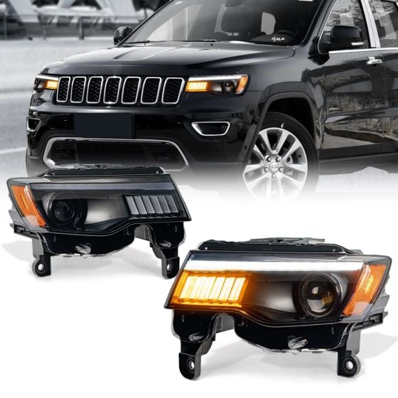 LED Projector Headlight Set with Sequential Turn Signal for 2017-2021 ...