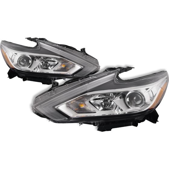 Headlight Set Compatible With Nissan Altima 2016-2018 CAPA Certified Halogen Headlamps