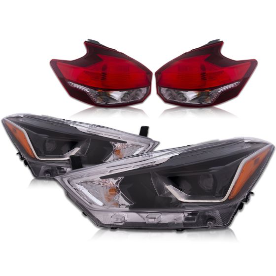 Headlights And Tail Lights Pair Halogen Fits 2018-2020 Nissan Kicks SR