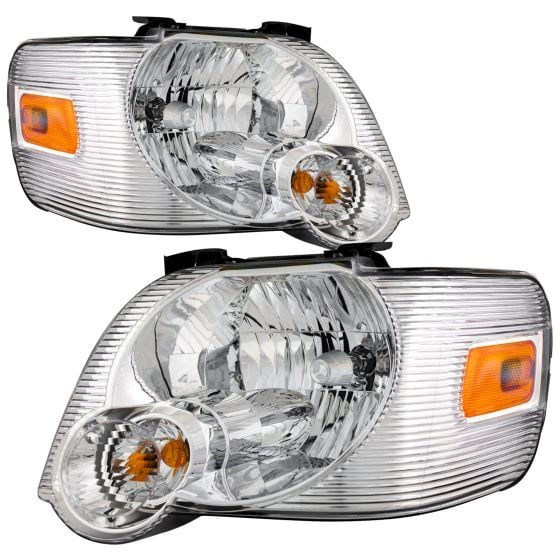 Headlights Pair For Ford Explorer And Explorer Sport Trac Halogen Headlamp