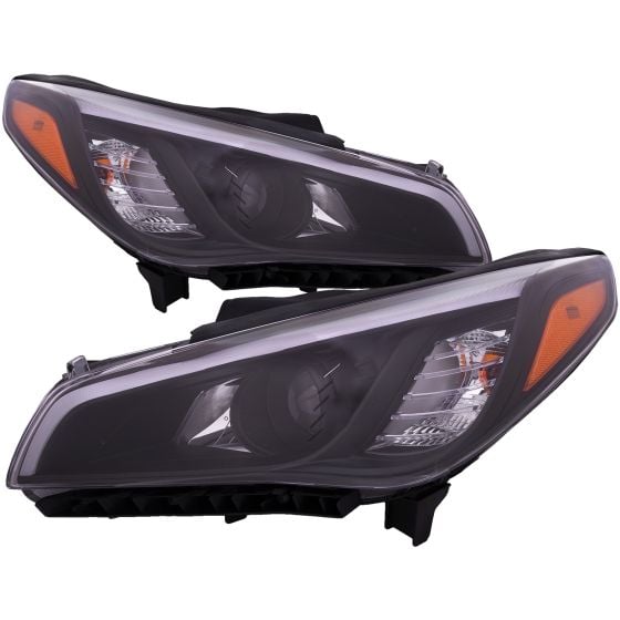 PERDE Headlights Set With Black Housing And DRL Right Passenger Left ...