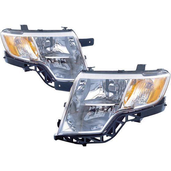 Chrome Left and Right Headlights For Ford Edge 2007-2010 CAPA Certified