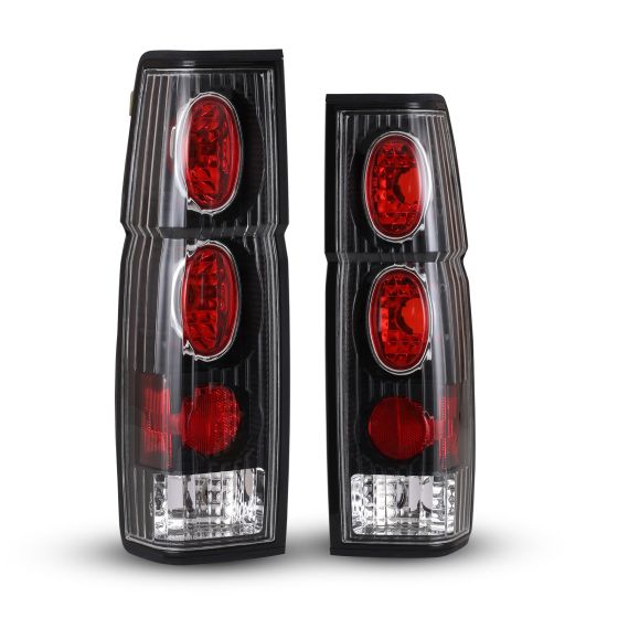 Black Altezza Tail Light Set With Clear Lens For 1986-1997 Nissan Pickup