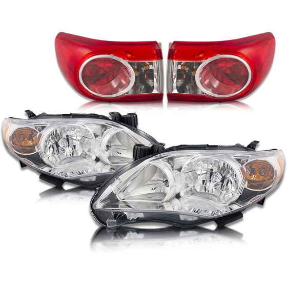 Headlight and Tail Light Set Fits Toyota Corolla Base CE/LE (Canada ...