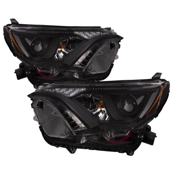 Headlights Set Halogen w/Black Bezel USA Built Left Driver and Right ...