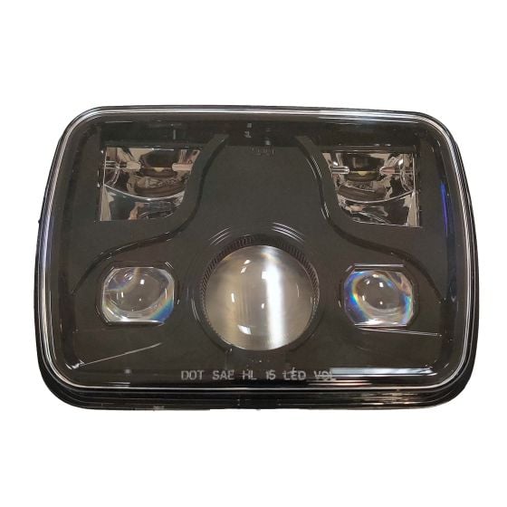 Headlights Depot 5x7 Inch Rectangular Sealed Beam Black LED Headlight ...