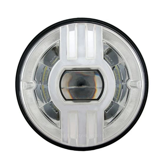 Headlights Depot 7 Inch Round Sealed Beam Chrome LED Headlight with ...