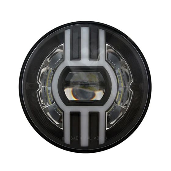 Headlights Depot 7 Inch Round Sealed Beam Black LED Headlight with ...