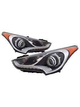 Left And Right Halogen Headlight Set For 12-17 Hyundai Veloster CAPA ...