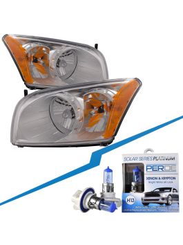 2007-2012 Dodge Caliber Halogen Headlights Set w/Xenon Bulbs