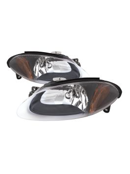 PERDE Headlights Compatible with 1998-2003 Ford Escort ZX2 Coupe Black ...