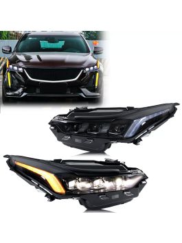 LED Headlight Set with Sequential Turn Signal for 2020-2024 Cadillac CT5