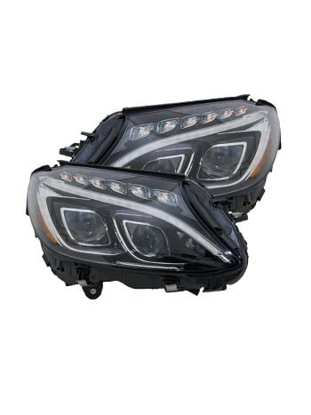 Driver & Passenger Headlight For Mercedes-Benz C300 C400 C63 AMG