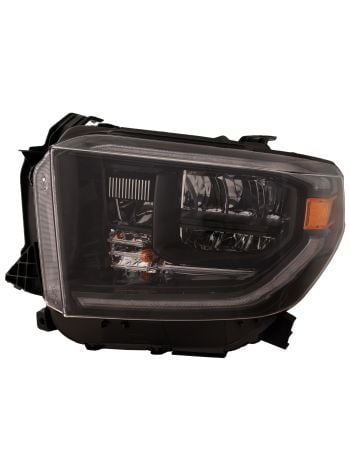LED DRL Headlight Set w/Smoked Chrome Accent For Toyota Tundra 2019-2021