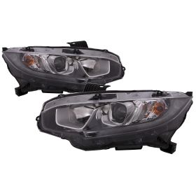 Halogen Projector Headlight Set For 2016-2020 Honda Civic