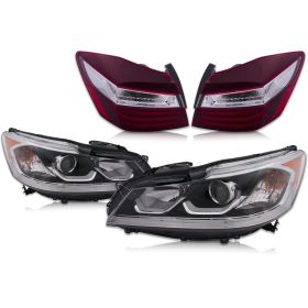 Headlight and Tail Light Set Halogen Left Driver and Right Passenger ...