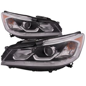 Headlights Set Halogen Left Driver and Right Passenger Sedan Headlamp ...