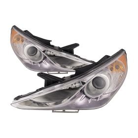 Headlights Halogen Set Driver Passenger Pair Assembly Fits 2011-2014 ...
