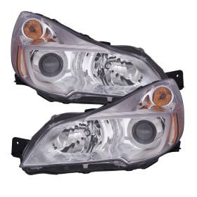 Headlight Halogen Chrome Bezel Left Driver And Right Passenger Side ...