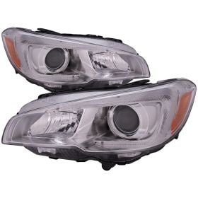 Headlights Set Halogen Left Driver Right Passenger Pair Fits 2015-2021 ...