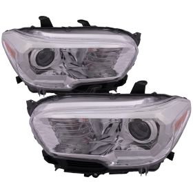 Headlight Chrome Bezel Halogen Right And Left Pair Fits 2016-2018 ...