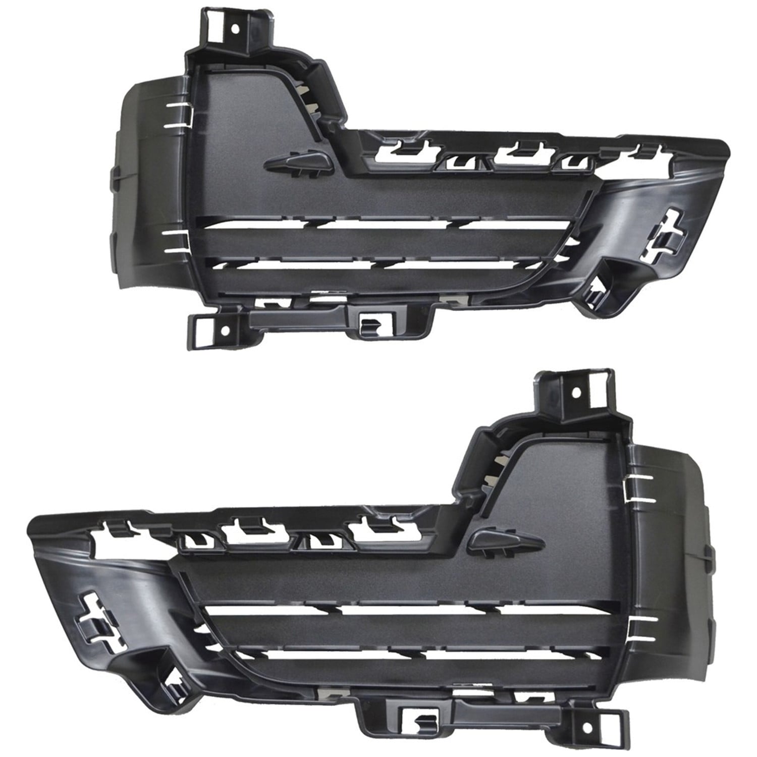 Front Driver and Passenger Side Bumper Cover Grilles Black for 2014 ...